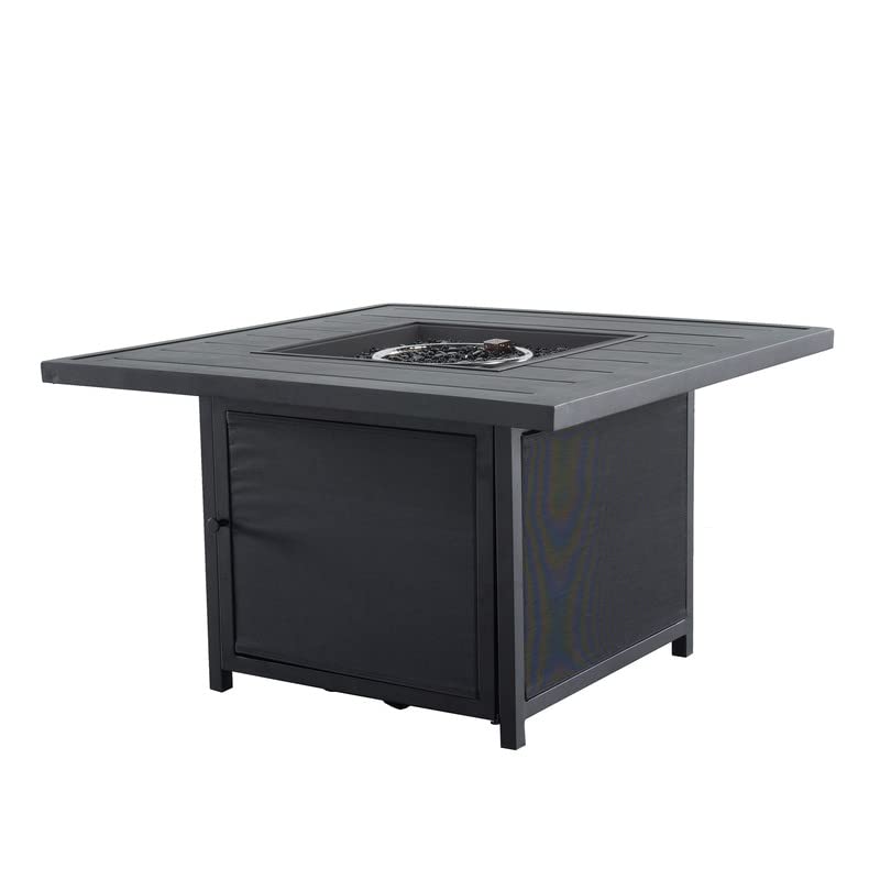 Ultimate Outdoor Elegance: 42" Square Aluminum Firepit Table - Weather-Resistant, Durable, Modern Design 55,000 BTU Patio Propane Firepit Table for Outdoor Spaces