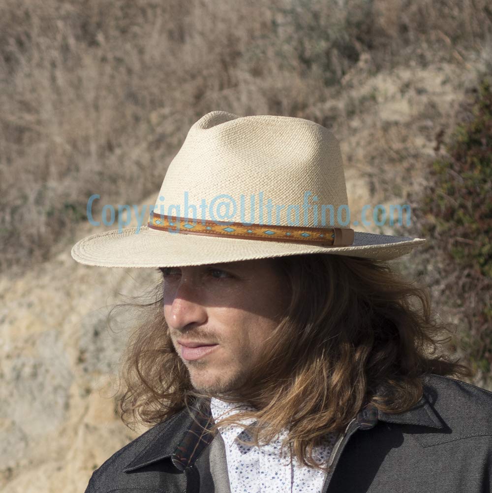 ULTRAFINO FEDORA PACKABLE FOLDABLE Panama Straw Hat CLASSIC 7 3/8