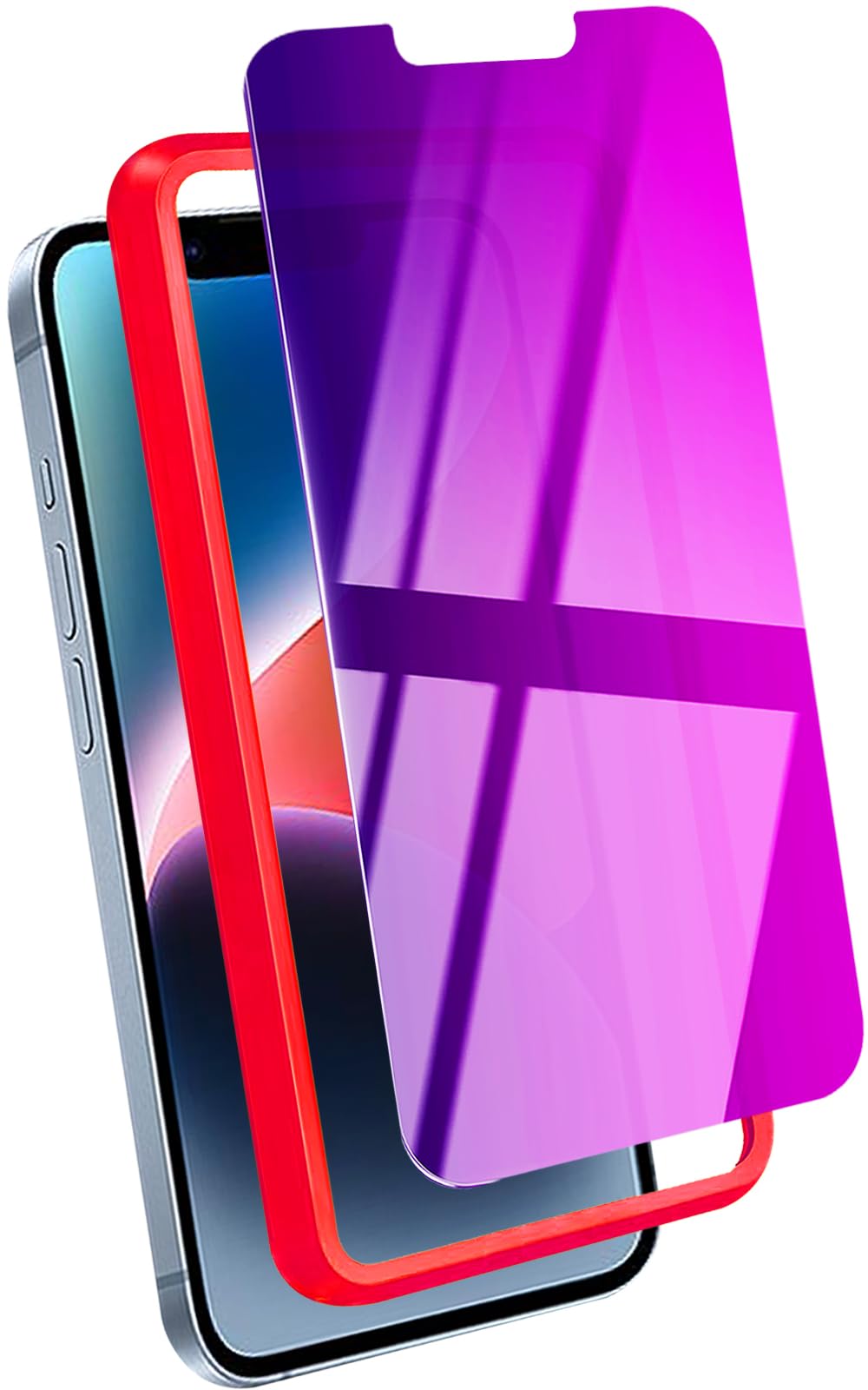 Umhlaba Compatible with iPhone 14 Plus Compatible with iPhone 13 Pro Max Privacy Screen Protector Gradient colorful 28 Degree Anti-Spy Tempered Glass Case Friendly Bubble Free Easy Installation Frame