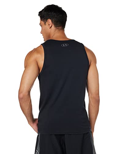 Under Armour Men's Sportstyle Logo Tank, Black (001)/Quirky Lime, X-Small