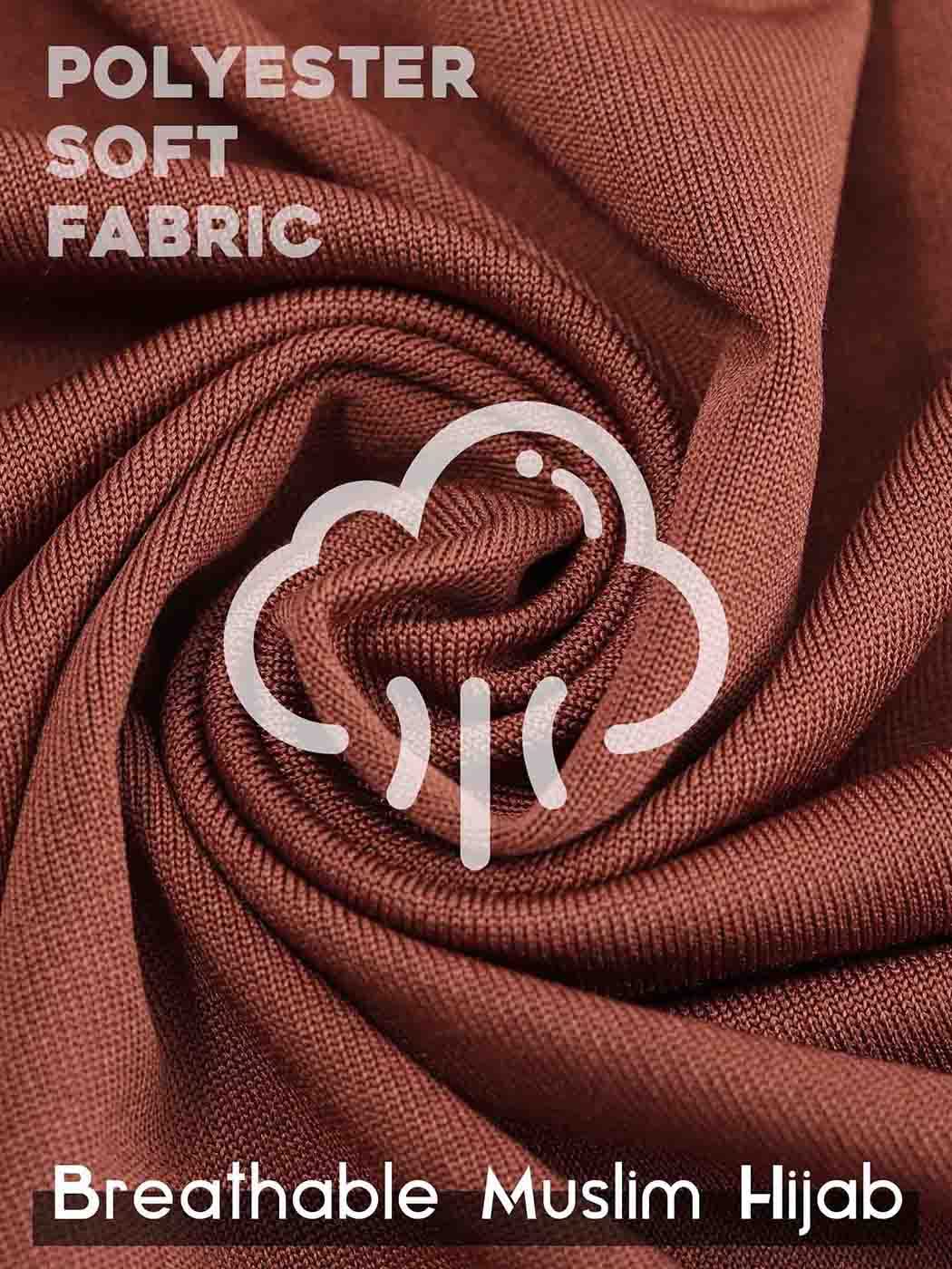 Woeoe Women Muslim Head Wrap Plain Color One Piece Muslim Hijab Soft Breathable Long Head Scarf