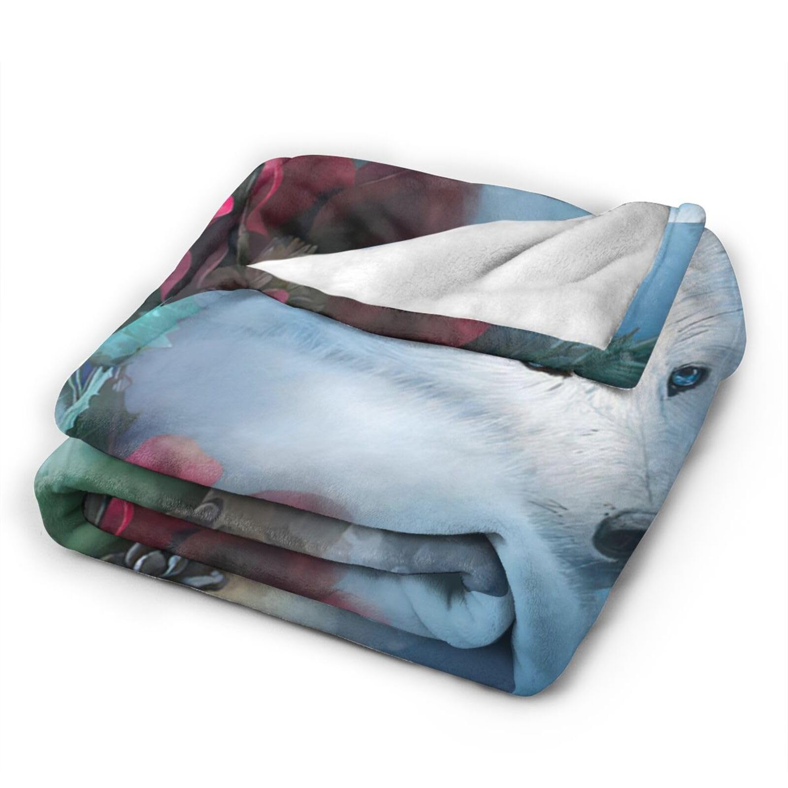 Wolf Blanket Decorative for Adults and Kids Design Pretty Art Gift Home Decorative Living Room Sofa Hug Plush Soft Beding Nap Cozy Blanket2 50"x40"