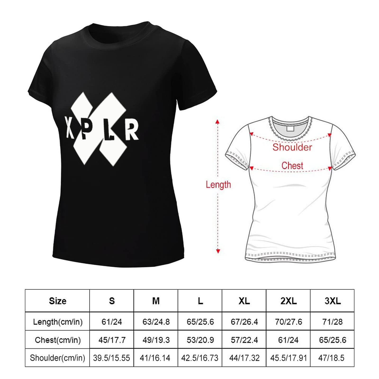 Women's T-Shirt XPLR Pure Cotton Comfortable Short Sleeve Womens Casual Tee L