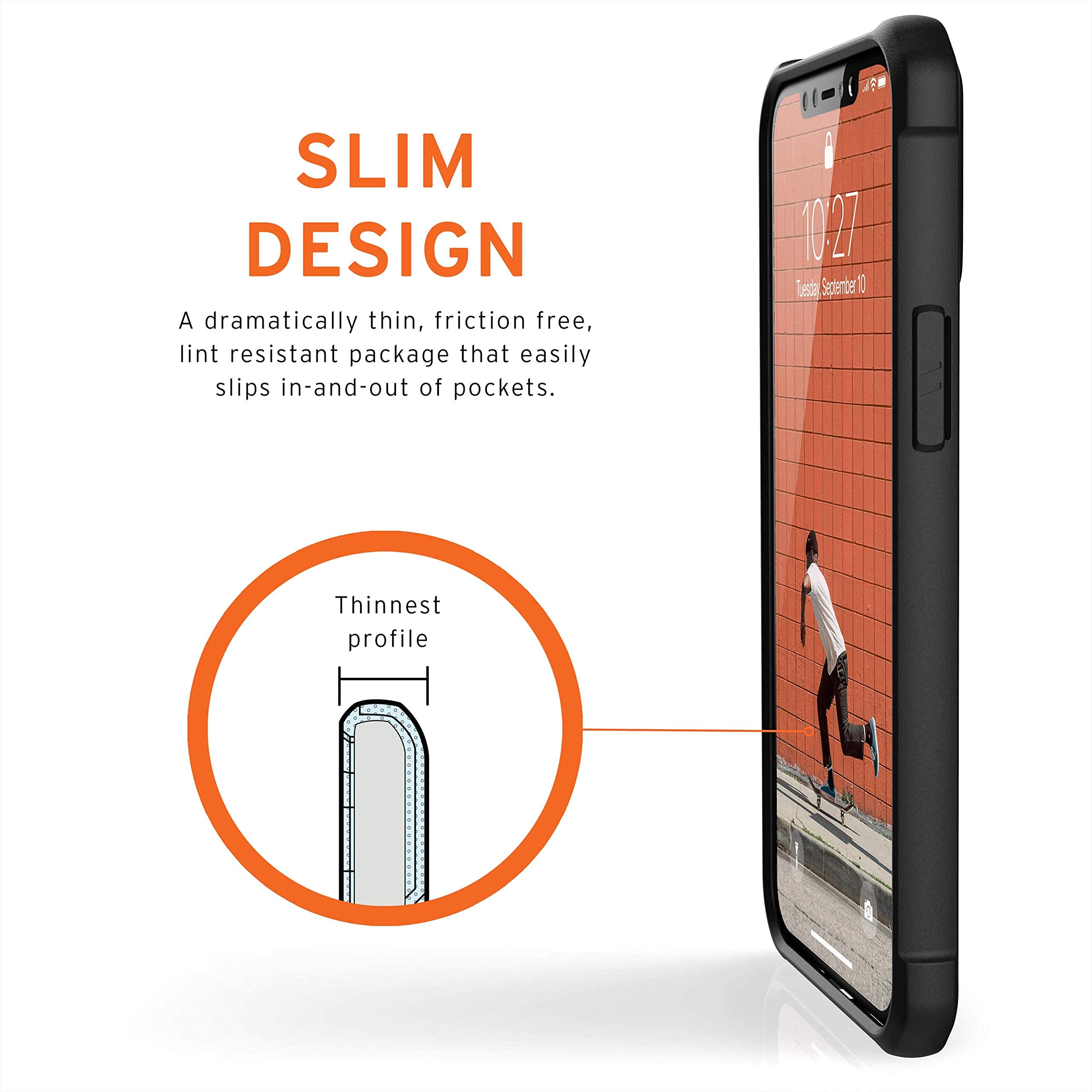 URBAN ARMOR GEAR UAG Designed for iPhone 12 Pro Max Case [6.7-inch screen] Feather-Light Heavy Duty Shockproof Slim Rugged Metropolis LT. Protective Cover, Supple Italian Leather LTHR ARMR Black