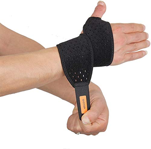 WOTOP Wrist Brace Wraps Carpal Tunnel Tendonitis Arthritis Pain Relief, Sports Wrist Support Protector Stabilizer Strap Band Compression Fits Right&Left Hand for Women and Men Pack of 2