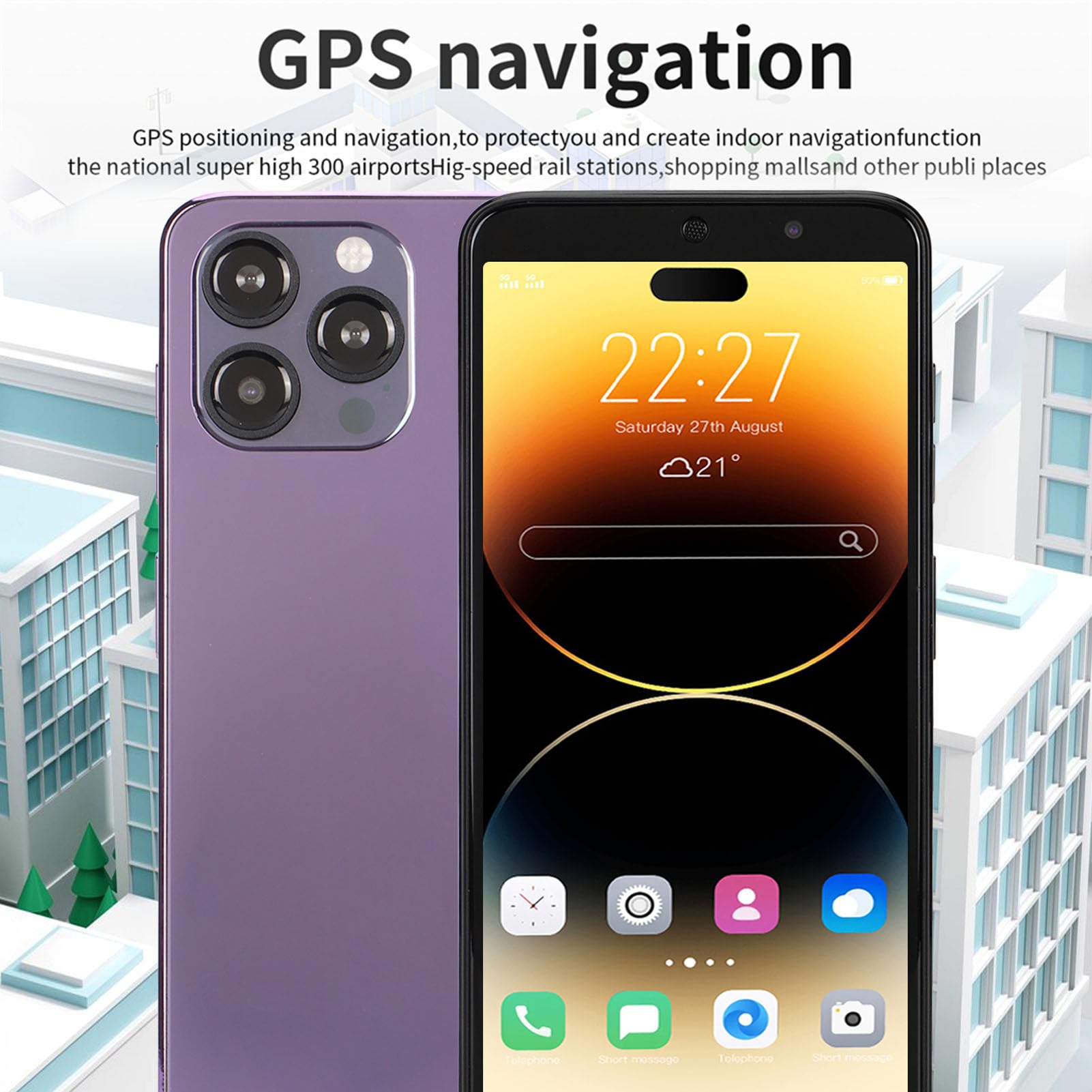Zopsc Unlocked Cell Phones, Ultra Thin 6.1inch 1440x3040 Resolution 16MP 8MP Smartphone for11.0 (US Plug)