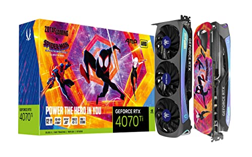 ZOTAC GAMING GeForce RTX 4070 Ti AMP AIRO Spider-Man: Across The Spider-Verse Inspired Graphics Card Bundle - ZT-D40710F-10SMP