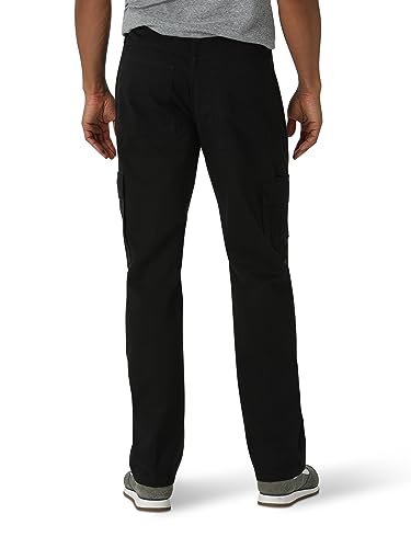 Wrangler Authentics Men's Relaxed Fit Cargo Pant (Logan), Black Twill, 35W x 30L
