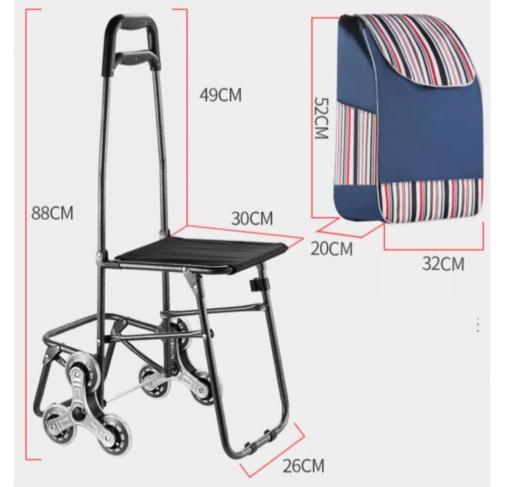 XDMINGY Folding Shopping Cart, Multi Function Shopping Trolley with Wheelss Kitchen Storage Utility Carts Foldable Shopping Cart Antirust Grocery Utility Carts