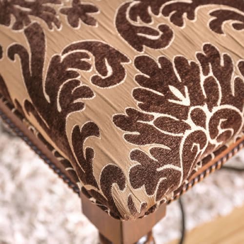 Wycian Chair Base, Boho High Chair 2PCS Brown Solid Wood 23" L 26" W 47" H Living Room Bedroom Dining Rooms Garden Kitchen Counter Chairs