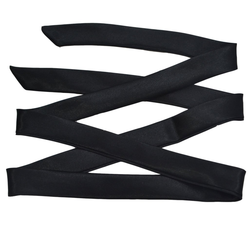 Women Long Silk Bow Tie, Ladies Satin Self Necktie/Ribbon BowTie For T-shirt Decoration Valentine's Day Gift W-B-T1 (black)