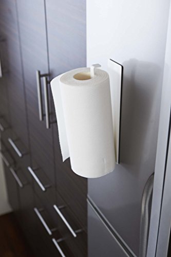 Yamazaki KT-PL AK WH Plate Magnetic Paper Towel Holder, 約W6×D5.5×H24.5cm, White