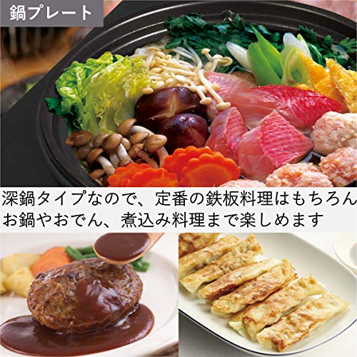 Yamazen removable hotplate for 1 person (with wave plate & pot plate) Silver YHC-W 600 (S)