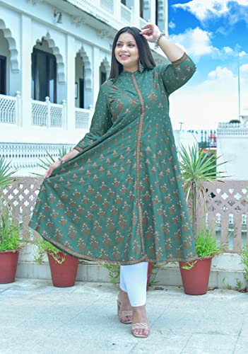 Yash Gallery Rayon Floral Printed Anarkali Kurtis for Women Indian Style