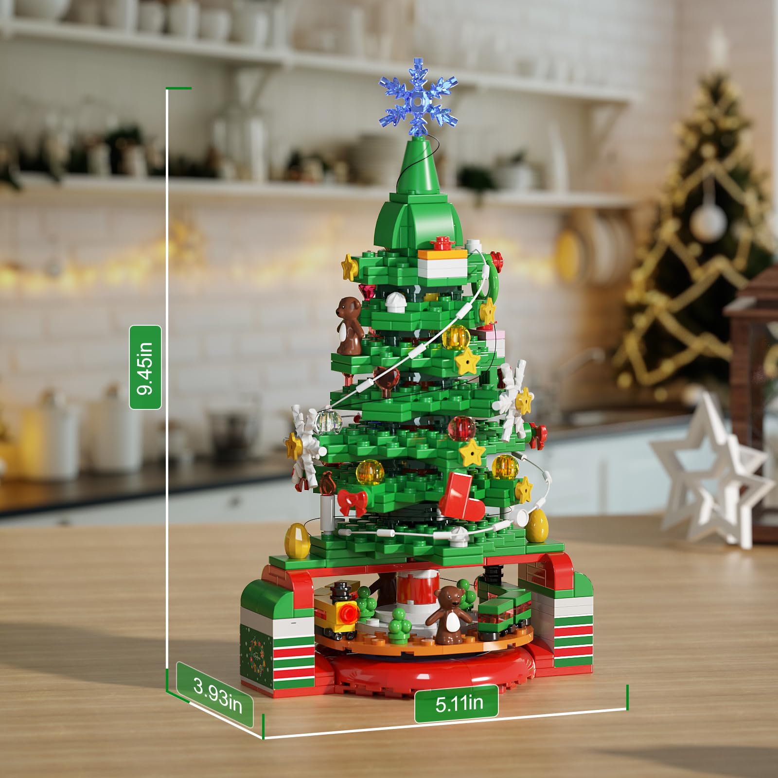 VONADO Christmas Tree Building Set, Christmas Building Bricks with LED Lights, Christmas Tree 2023 Building Blocks, Xmas Tree Gift Toy for Boys & Girls and Adults(545 Pcs)