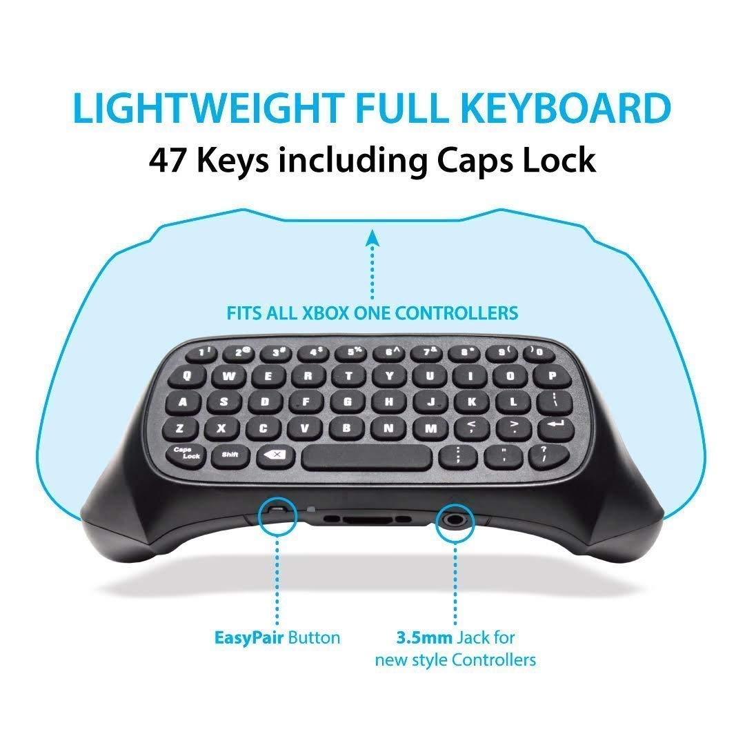 Xbox Keyboard, 2.4G Wireless Keypad Gamepad Chatpad Online Gaming Live Chat Message Keyboard with 3.5MM Headset and Audio Jack for Microsoft Xbox Series S/X, Xbox One S/X & Elite 1 2 Controller