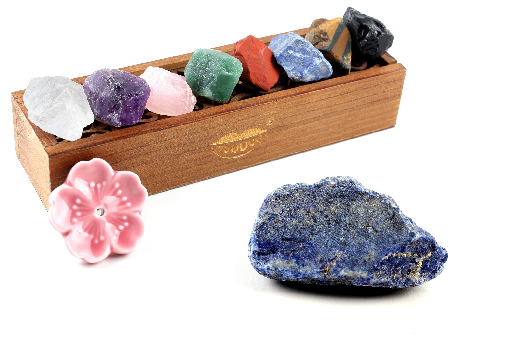 vuUUuv Chakra Stones Set -Natural Rough Raw Stone Reiki Healing Crystals for Healing, Meditation, Chakra Balance or Ritual( Rough*8 pcs)
