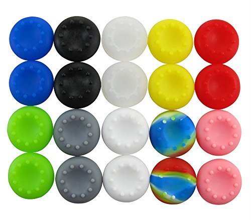yueton 10 Pairs Colorful Silicone Accessories Replacement Parts Thumb Grip Cap Cover for PS2, PS3, PS4, XBox 360, XBox One Controller