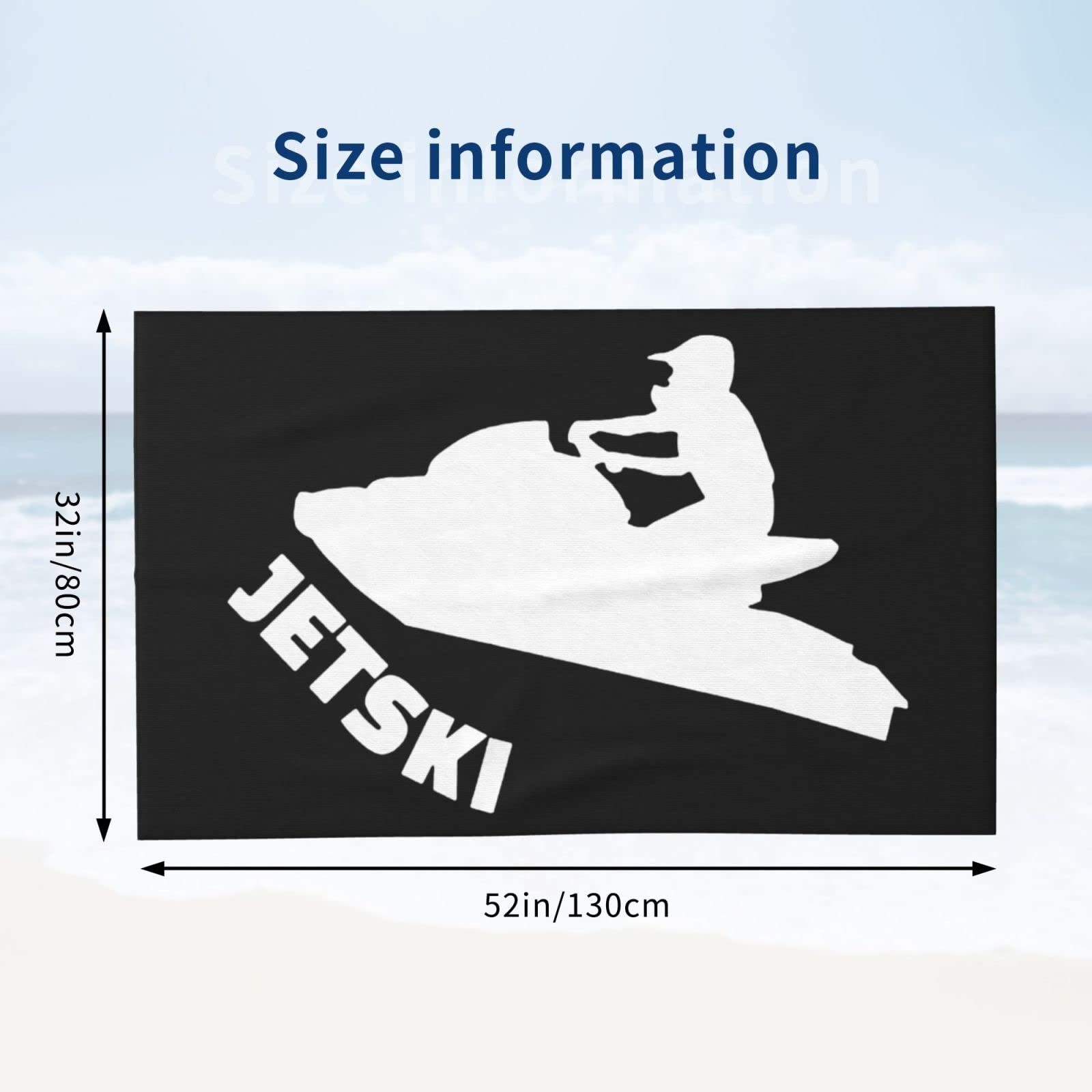 Zahika Jet Ski Silhouette Beach Towel Absorbent Bathroom Towels Beach Towels Oversized Super 32x52 Inch