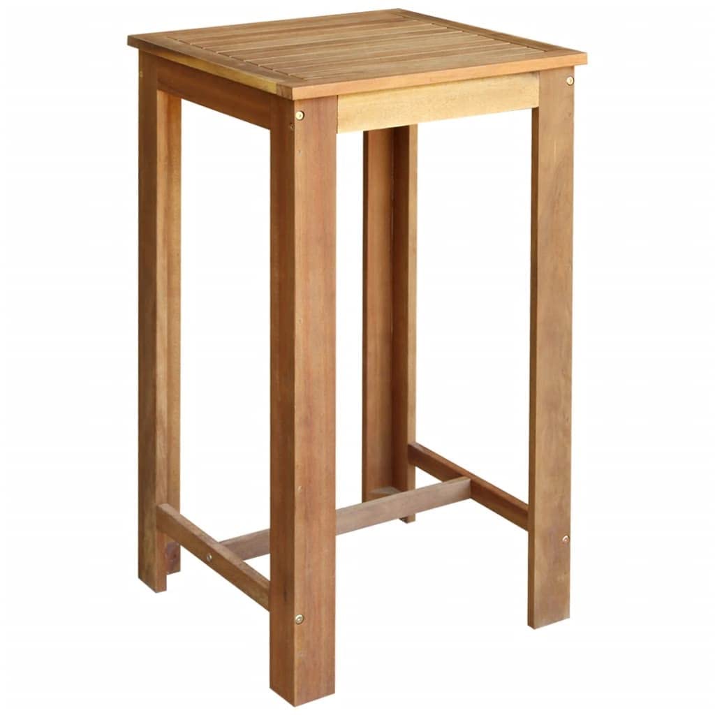 WFHTU Kitchen Bar Tables and Chairs Set Dining Room High Top Counter Height Table Set for 2 Solid Acacia Wood