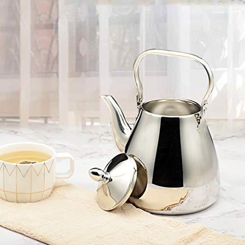 ZNZN Special Kettle for Stove Stainless Steel Silver Kettle Gooseneck Kettle Teapot (1.2L /40.5OZ, 1.5L /50.7OZ, 2L /67.6OZ) Multifunctional Water Kettle (Size : 1.5L (50.7OZ))