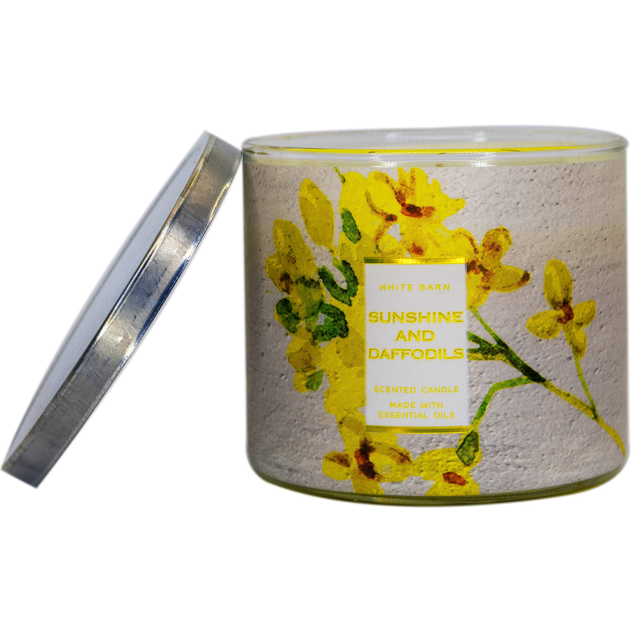 White Barn 3-Wick Candle w/Essential Oils - 14.5 oz - 2021 Spring Scents! (Sunshine and Daffodils)