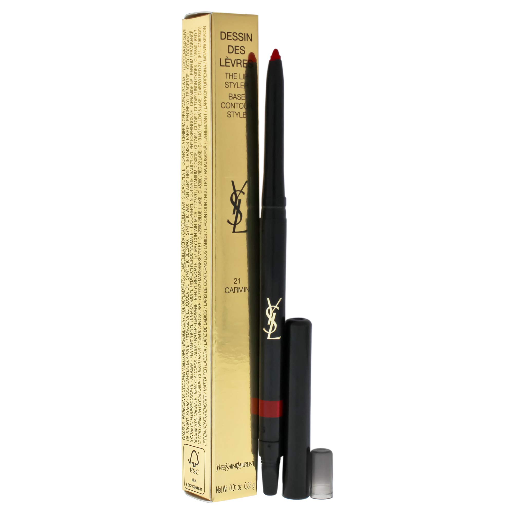 Yves Saint Laurent Dessin Des Levres The Lip Styler, 21 Carmin, 0.10 Ounce