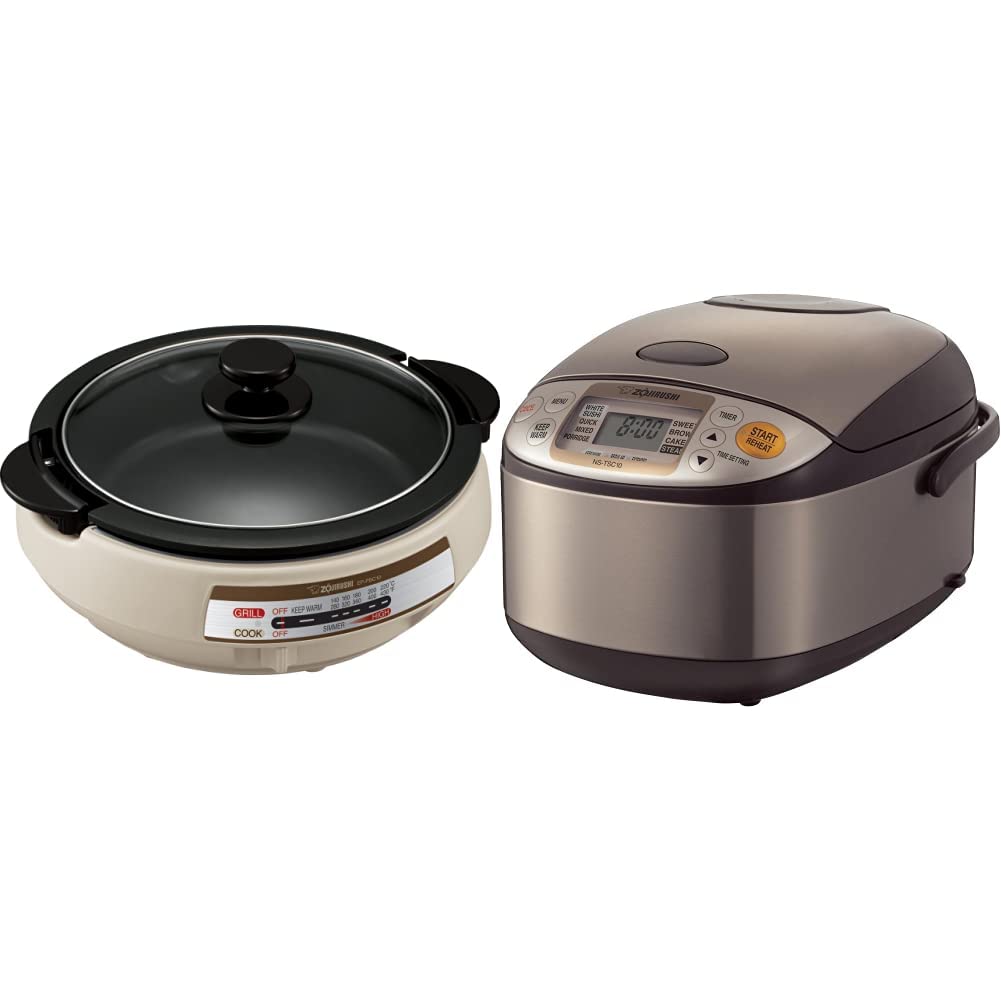 Zojirushi EP-PBC10 Gourmet d'Expert Electric Skillet and Zojirushi NS-TSC10 5-1/2-Cup Micom Rice Cooker