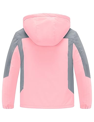 ZSHOW Girls' Ski Jacket Hooded Windproof Breathable Outerwear Warm Winter Coat(Coral Pink,14-16)