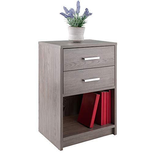 Winsome Wood Molina Accent Table, Ash Gray 15.75 in x 11.75 in x 23.62 in