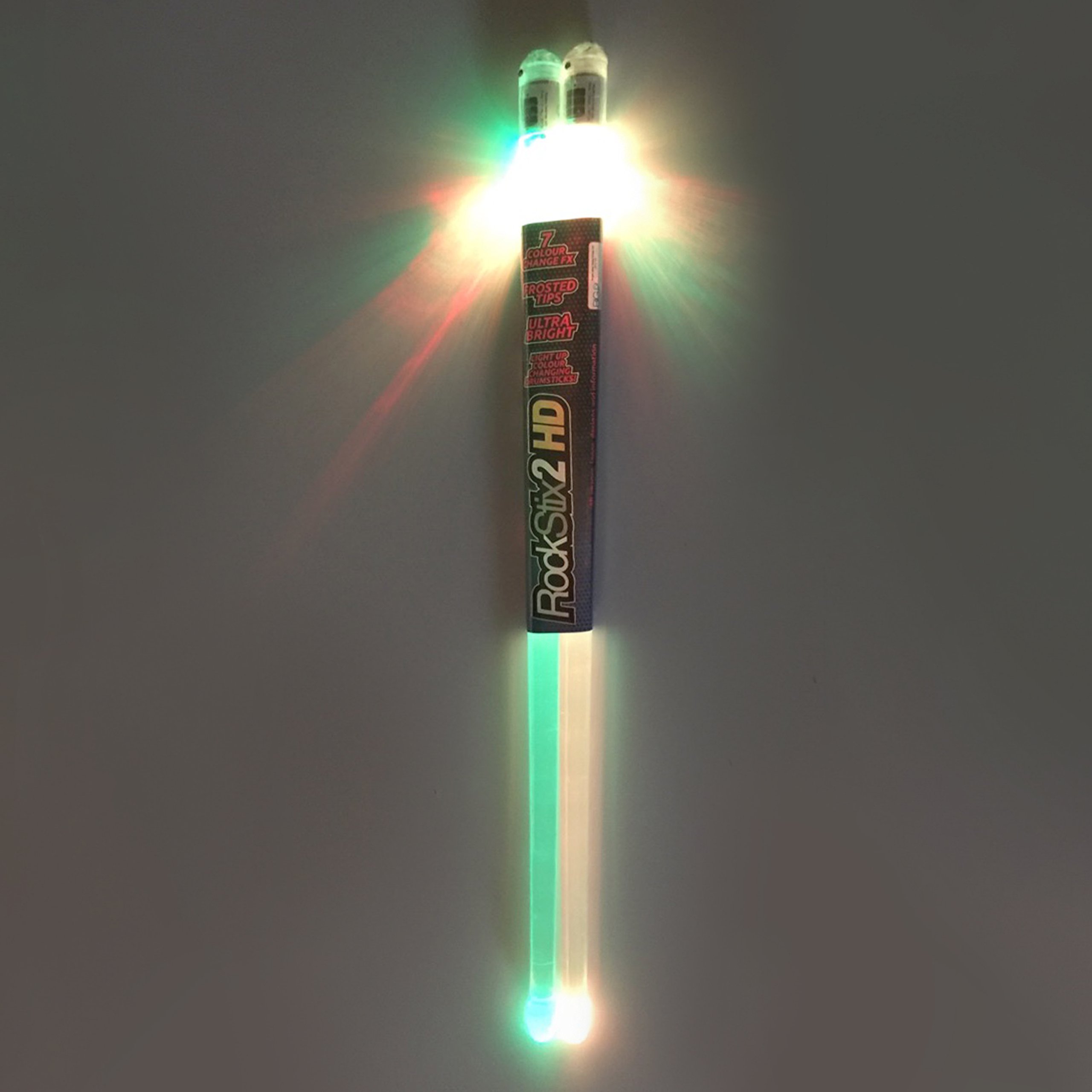 🥁Pair of ROCKSTIX 2 HD: BRIGHT LIGHT UP MULTI COLOR CHANGE LED DRUMSTICKS, 7 Amazing Color effects, Set your gig on fire!