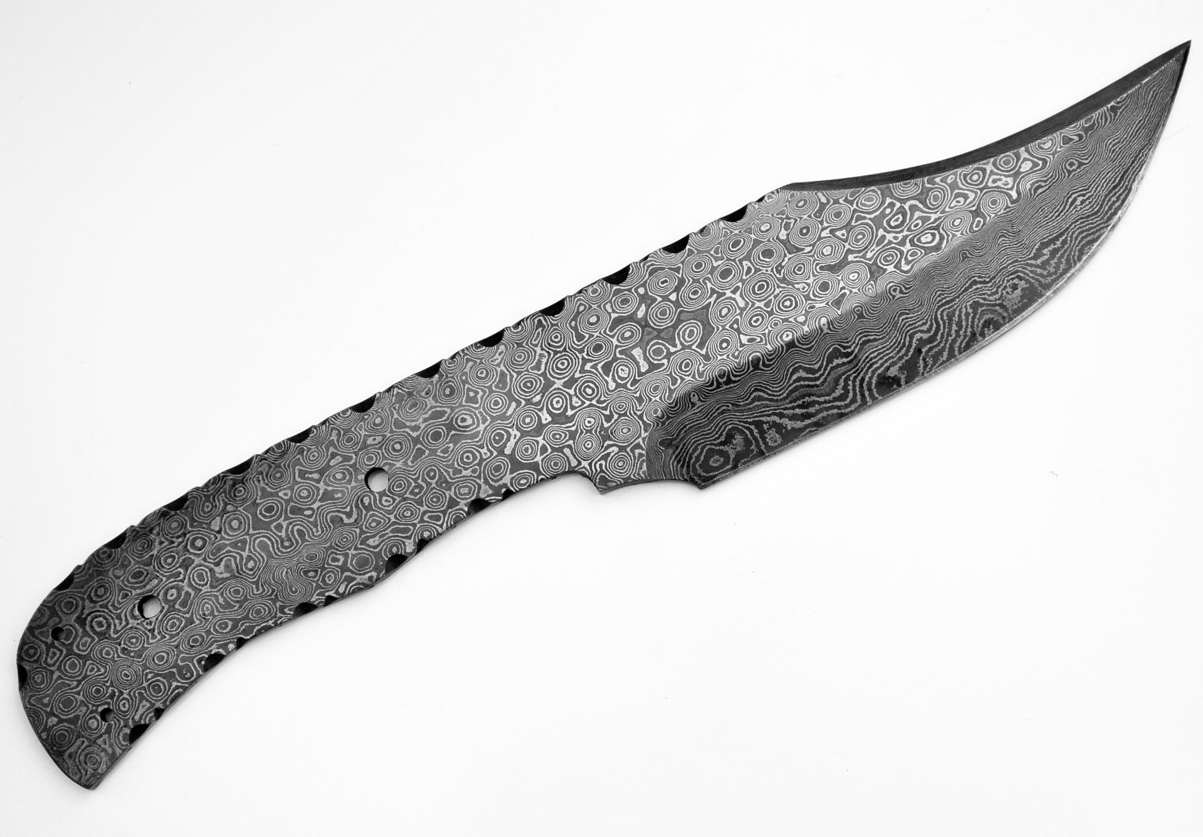 Whole Earth Supply Large Bowie Damascus High Carbon Steel Hunting Blank Blanks Blade Knife Knives Making