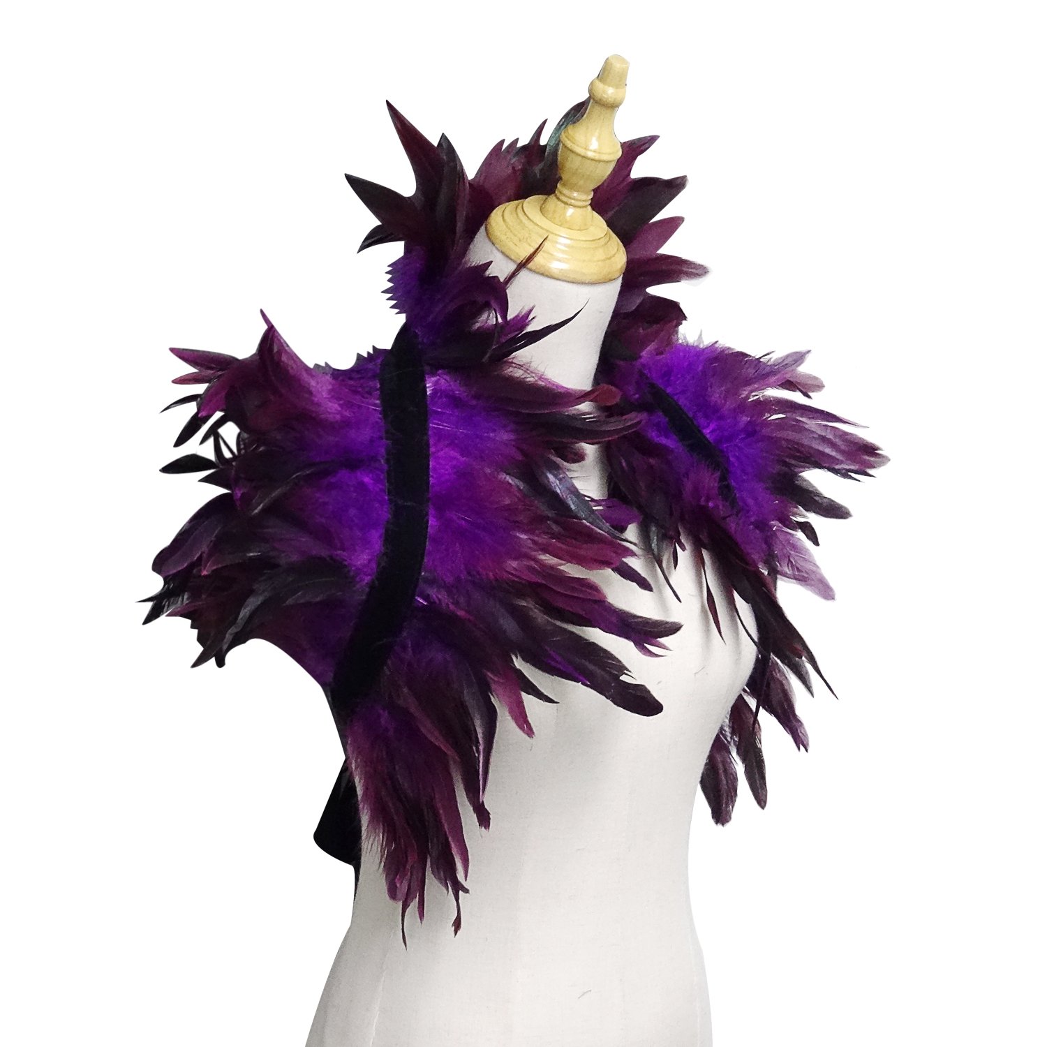 ZAKIA Gothic Natural Feather Cape Shawl Shrug Shoulder Wrap Collar Halloween Party Scarf