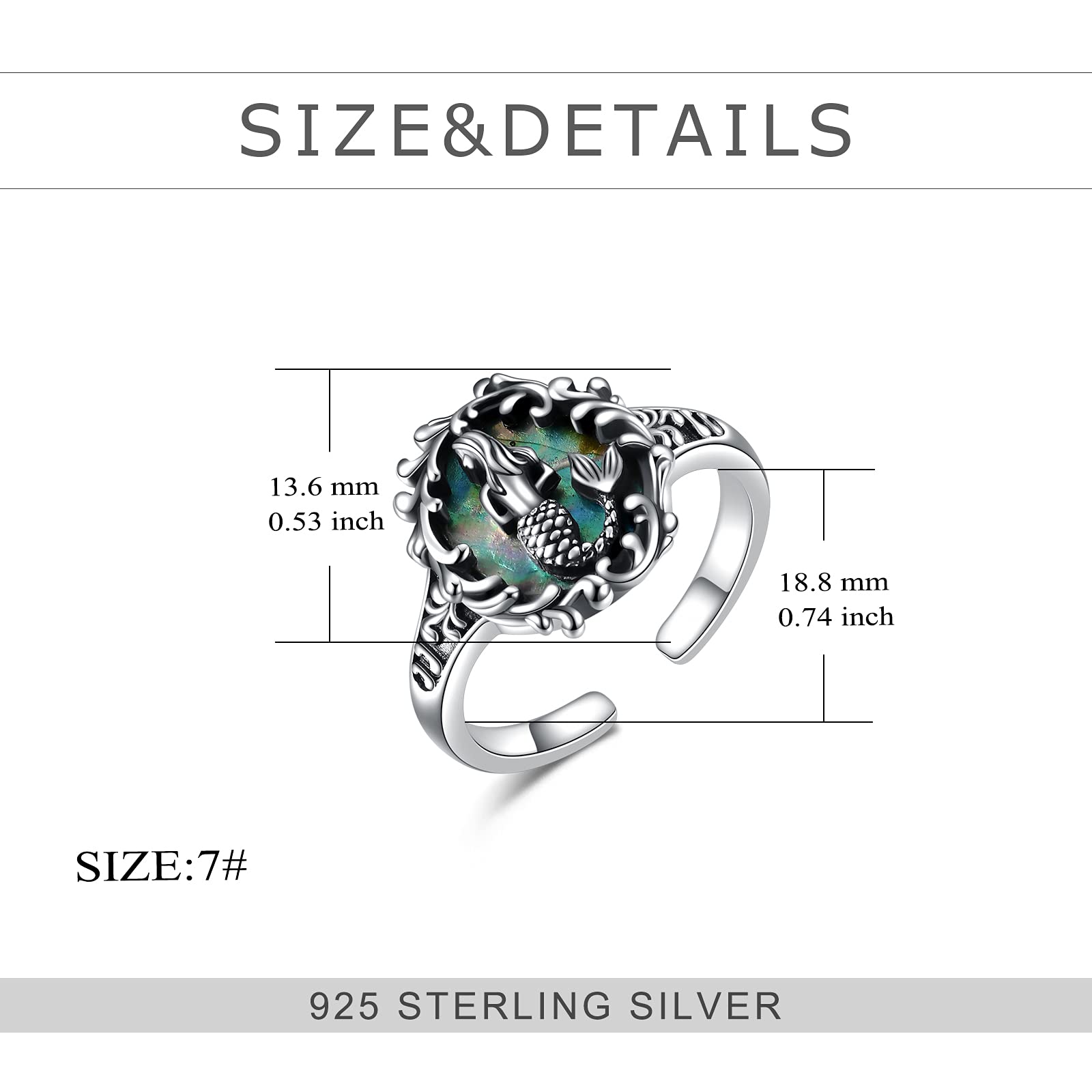 YFN Sterling Silver Simple Mountain Ring Thin Band Adjustable Cute Rings Jewelry Gift for Nature Lovers
