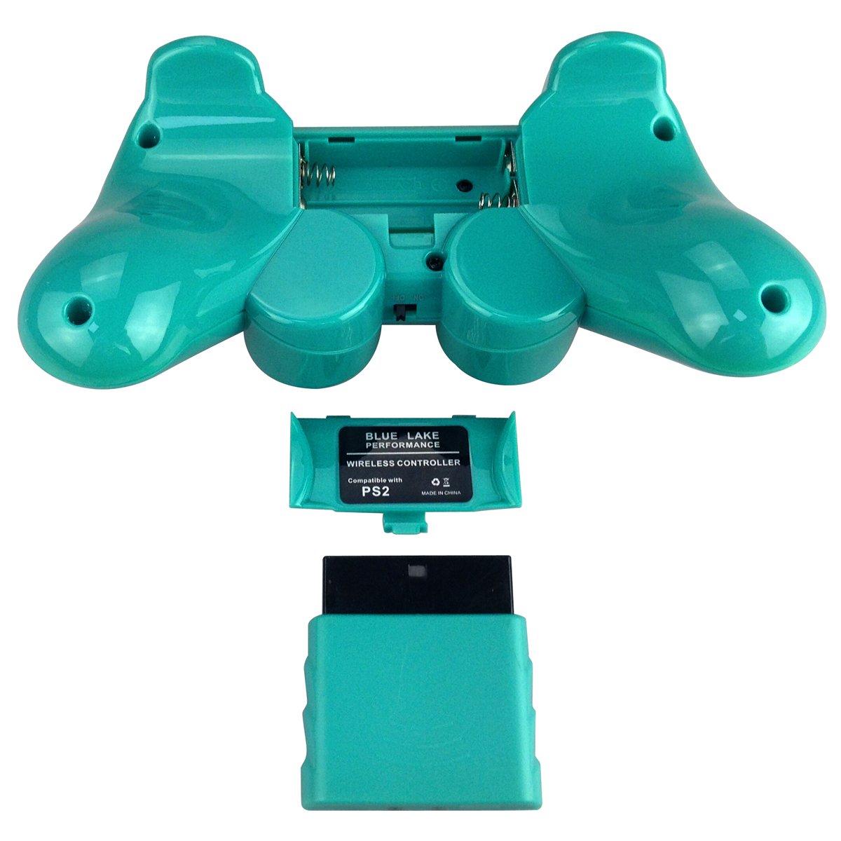 Wireless Game Joystick Controller 2.4G Double Shock Compatible with PS2/P2 (Orange+Green)
