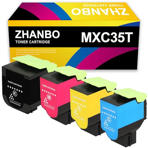 ZHANBO MXC35T MX-C35T Toner Remanufactured High Yeild Toner Cartridge Compatible Sharp MX-C35TB MX-C35TC MX-C35TY MX-C35TM for Sharp MX-C357F MX-C407P Printer Cartridge