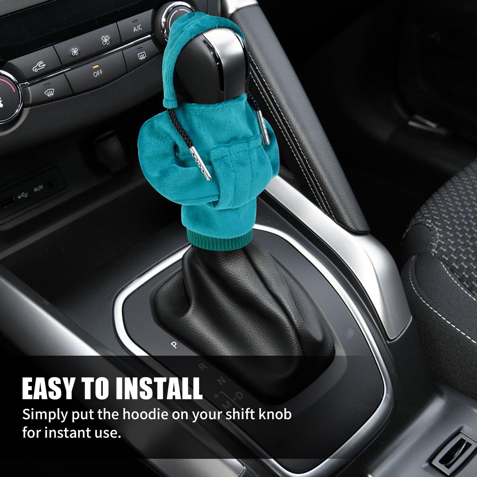 ZIBOPAR Hoodie Gear Shift Cover, Automotive Interior Accessories Shift Cover, Universal Fit Gear Shift Cover, Knob Car Decor Accessories(Blue)