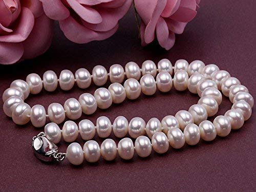 Womens Classic Small Pearl Necklace 6mm White Freshwater Pearl Necklace Choker 16"