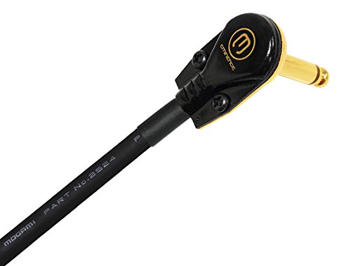 WORLDS BEST CABLES 6 Inch - S-Shaped Pedal, Effects, Patch, instrument cable CUSTOM MADE made using Mogami 2524 wire and Eminence Gold Plated (6.35mm) R/A Pancake type Connectors