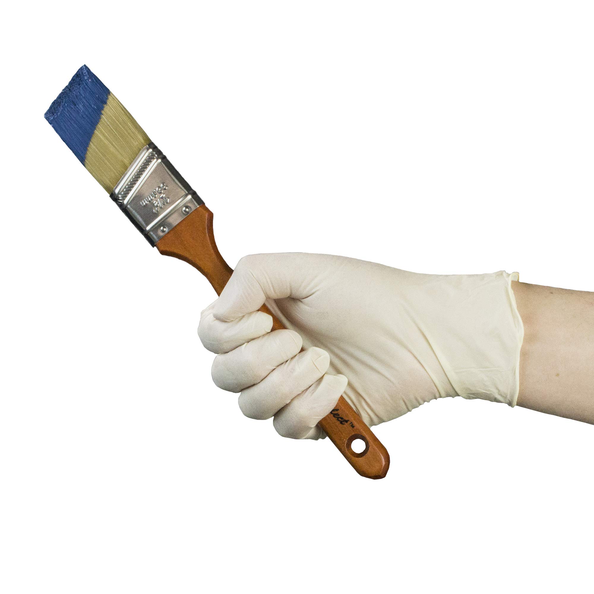 X3 Industrial Ivory Latex Gloves, Case of 1000, 3 Mil, Size Medium, Powder Free, Textured, Disposable, LX344100
