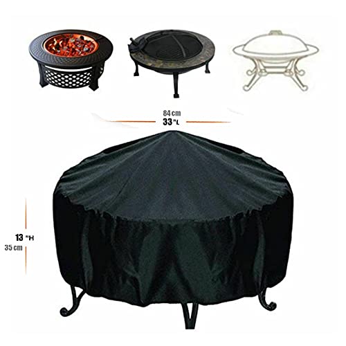 XG-ZD Fire Pit Cover Round for Fire Pit Heavy Duty Outdoor Firepit Cover Full Coverage Patio Outdoor Fireplace Cover Fire Bowl Cover Waterproof Dustproof Garden Fire Pit Cover,3313
