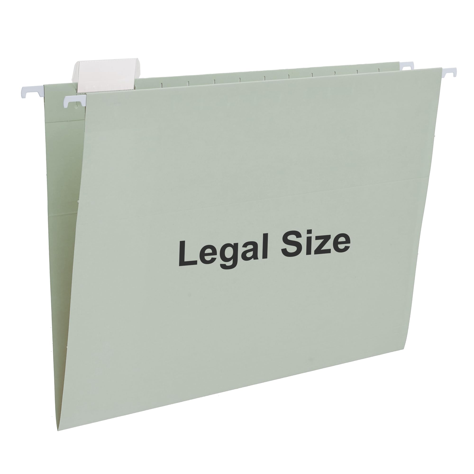 Y YOMA Legal Size - 25 Pack Colored Hanging File Folders Decorative Hanging Folder Cute Pretty File Folder for Filing Cabinet Office Home with 1/5-Cut Adjustable Tabs, Morandi Green
