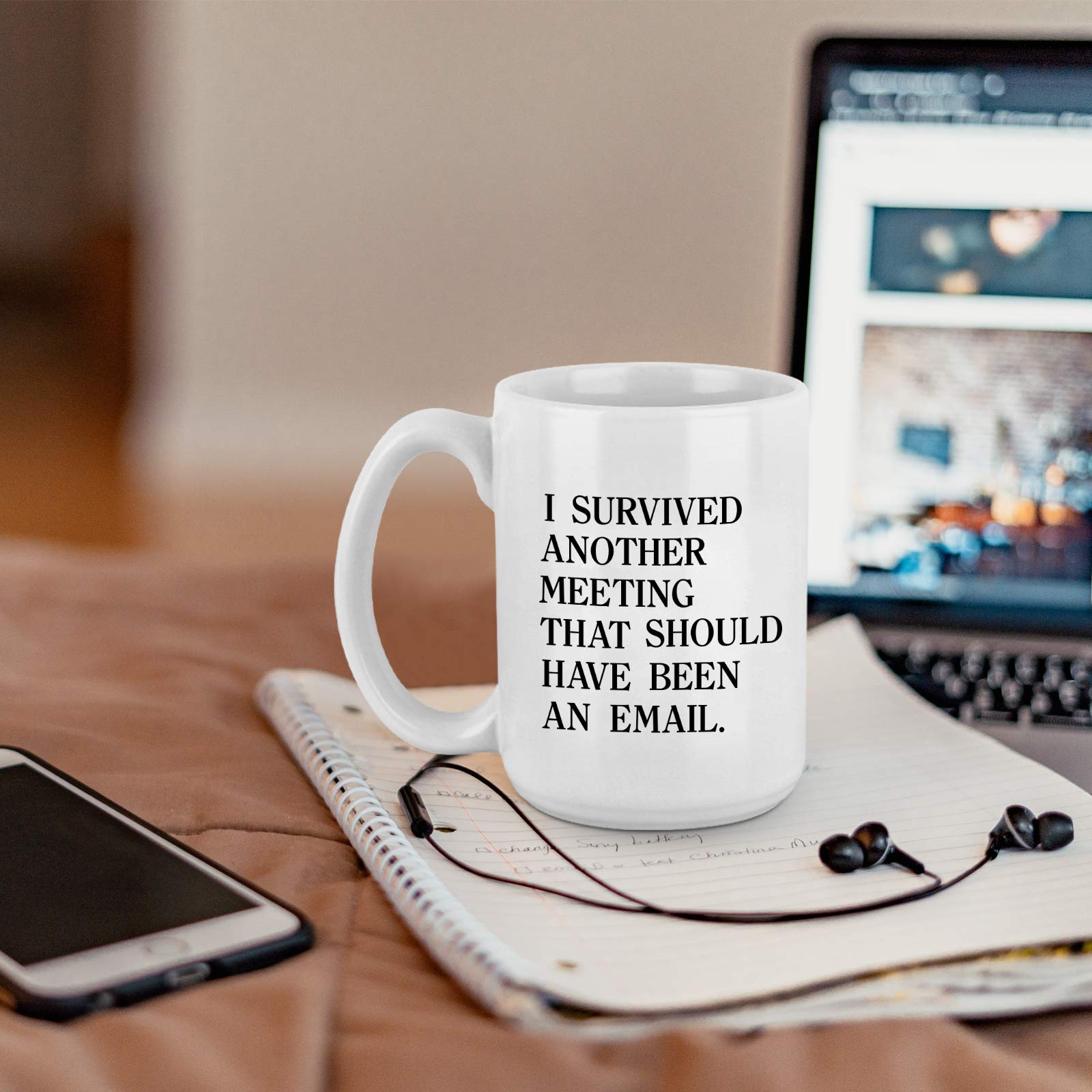YHRJWN Email Mug I survived another meeting that should have been an email The Office Mug inspirational Mug Funny Coffee Mug for Boss Coworkers 16 Oz