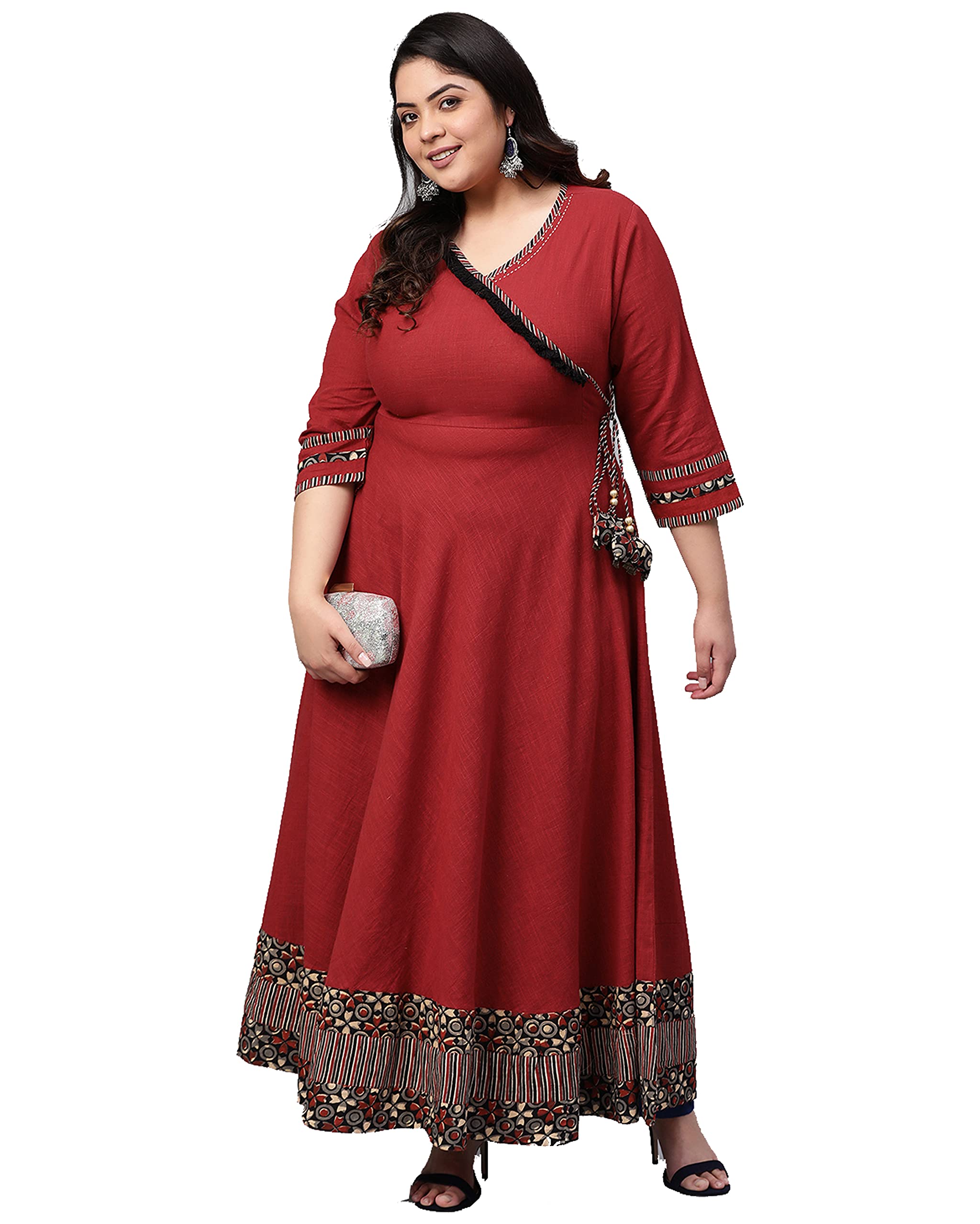 Yash Gallery Women's Indian Anarkali Kurtis for Women (Maroon)