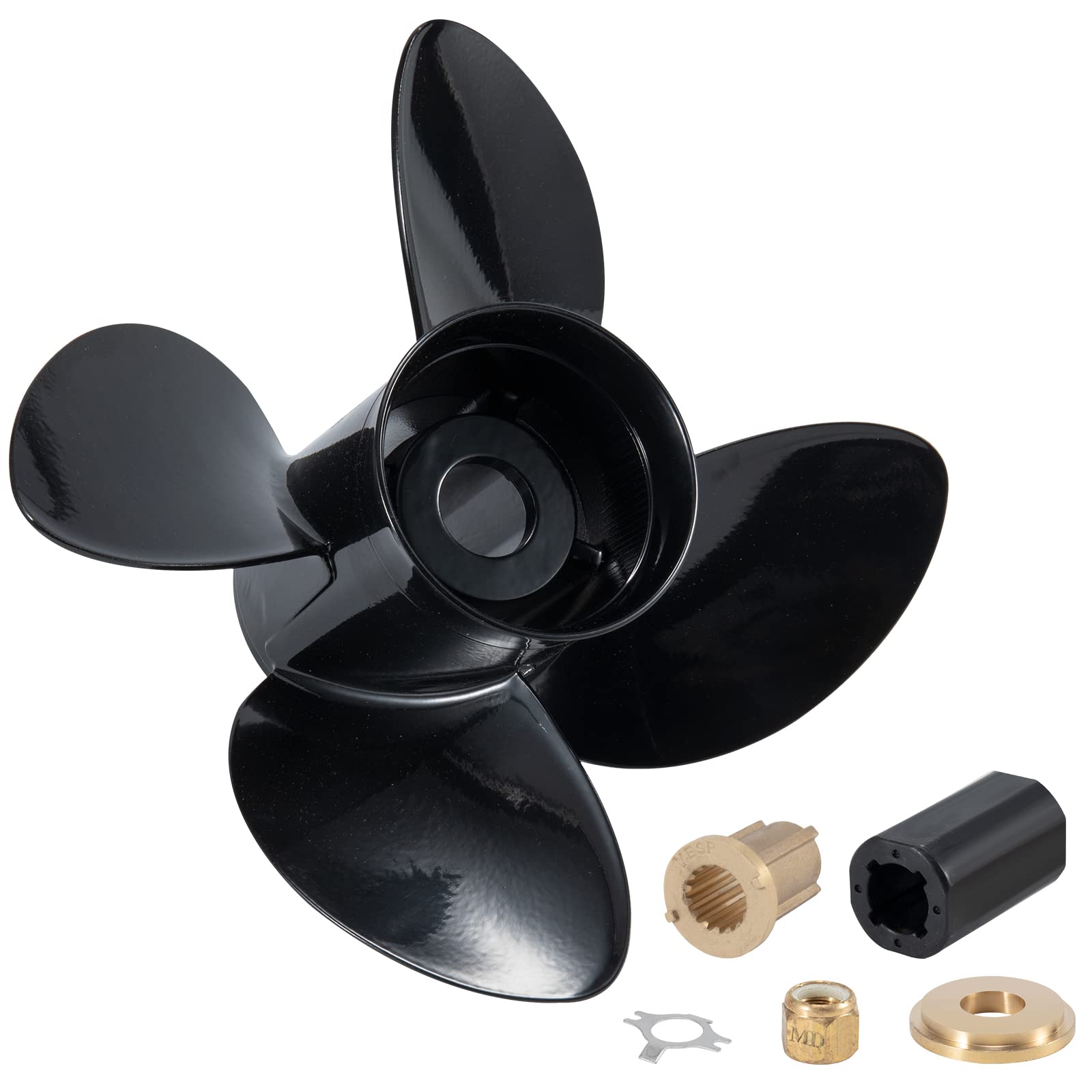 YOUNG PROPS 48-8M0084495 14 x 19 (Hub Kits Included) Upgrade Aluminum Boat Propeller for Mercury Engines 135-300HP 2 & 4-Stroke Outboards, Mercruiser Alpha &Bravo ONE,4 Blades 15Spline Tooth RH