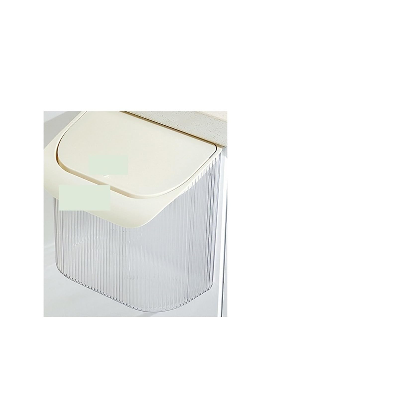 ZICANA 12L Wall Mounted Kitchen Trash Can Kitchen Cabinet Door Hanging Trash Bin Garbage Recycle Large Capacity with Lid Garbage Cans Kitchen Trash cans (Size : 12L, Color : Cream White)