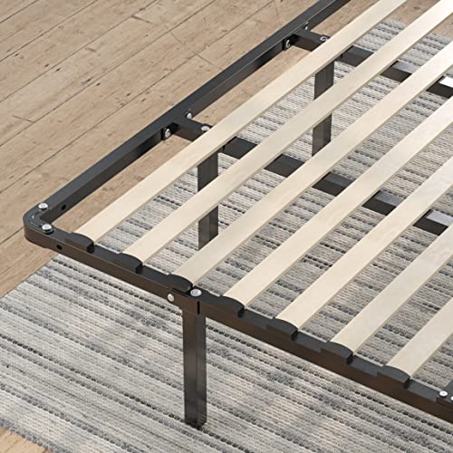 ZINUS SmartBase Euro Slats Mattress Foundation / 14 Inch Metal Platform Bed Frame / No Box Spring Needed / Sturdy Steel & Wood Frame / Underbed Storage, Queen