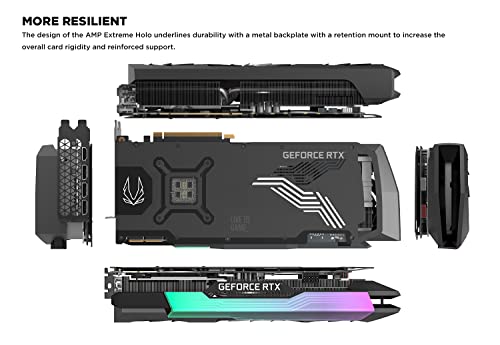 ZOTAC Gaming GeForce RTX™ 3090 Ti AMP Extreme Holo 24GB GDDR6X 384-bit 21 Gbps PCIE 4.0 Graphics Card, HoloBlack, IceStorm 2.0 Advanced Cooling, Spectra 2.0 RGB Lighting, ZT-A30910B-10P