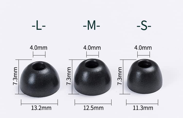 Zotech 6 Pair Replacement Memory Foam and Silicone Ear Tips for Sony WF-1000XM4 / WF-1000XM3 and Jabra Elite Active 65t, 75t, 85t with Storage Box (S/M/L, Black)