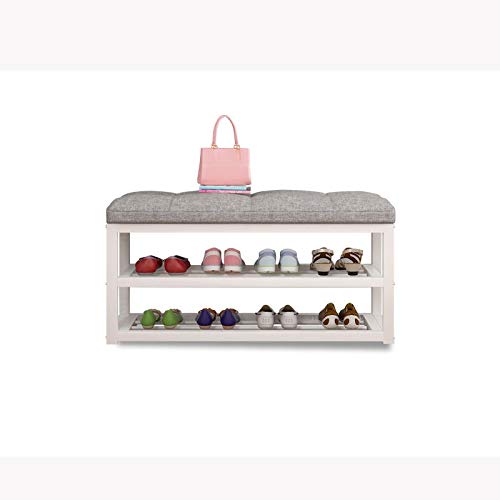 ZHYH 2 Tier Shoe Storage Stool Living Room Shoe Rack Simple Change Shoe Bench Organizer Cabinet Hallway Seat Chair Shelf Holder (Color : D)